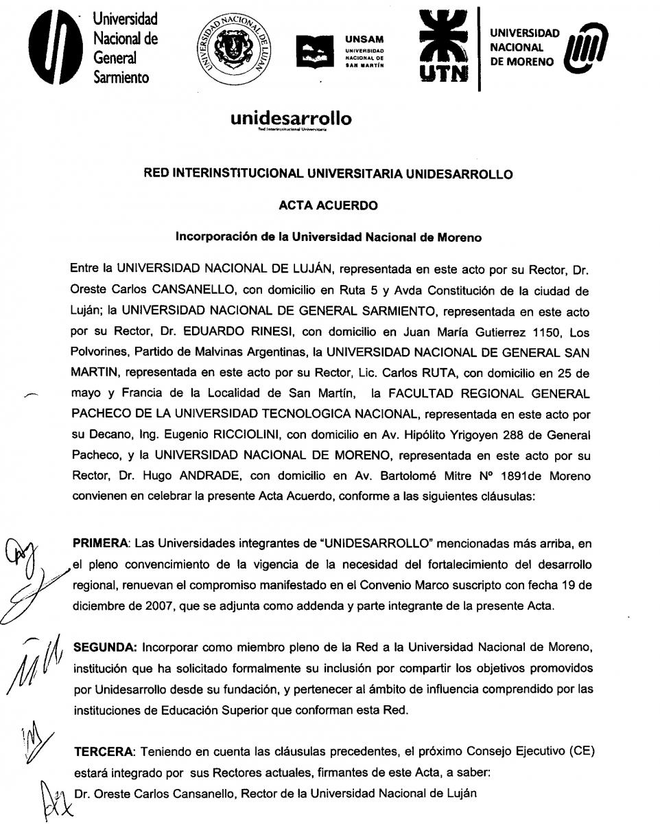 Actas Complementarias | Unidesarrollo
